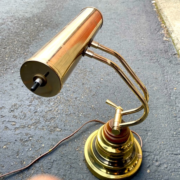 no name | Other | Vintage Brass Bankers Desk Table Lamp Adjustable Arm ...